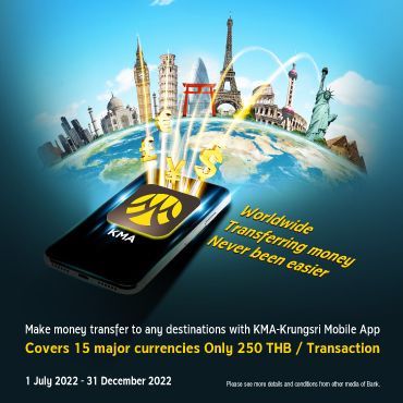 Make worldwide money Transfer in KMA - Krungsri Mobile App